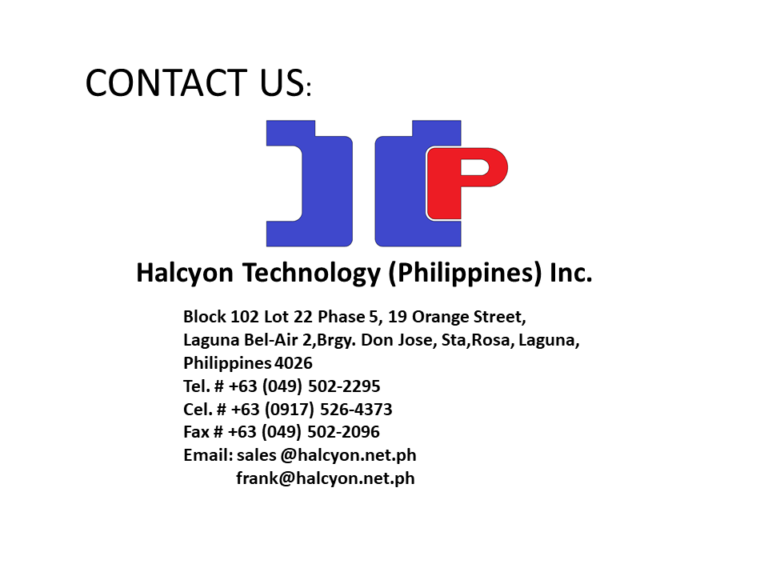 Contact Us - Halcyon Technology